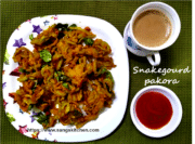 Snakegourd pakora | Pudalangai pakoda | Vegetable pakora