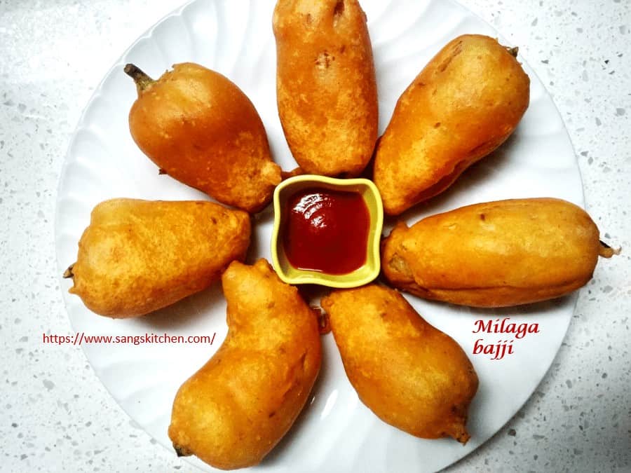 Milagai bajji | Mirchi pakora | Mirpakaya bajji | Chilli bajji recipe