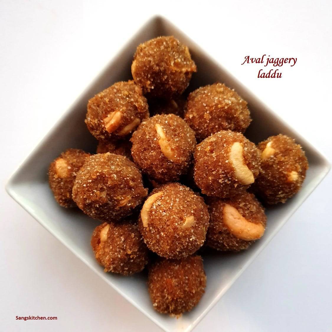 Aval laddu | Poha jaggery ladoo | Atukulu laddu