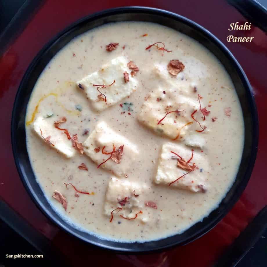 Shahi paneer | Mughlai paneer white gravy | sangskitchen